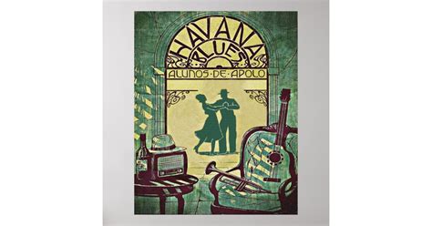 Póster Blues De La Habana Pareja De Bailarines Fiesta Zazzlees