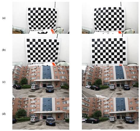 sample images before and after calibration a b chessboard images