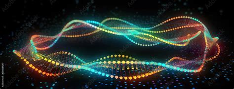 Concept Binary Code Genome Abstract Representation Of Technological DNA Molecule With Modified