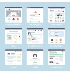 Web Designui Ux Wireframe Concept Flat Design Vector Image