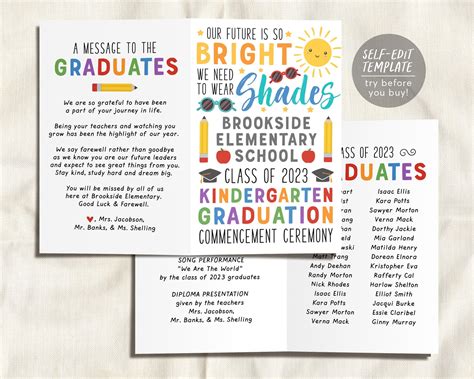 Pre K Promotion Program Template Preschool Graduation Sign Banner