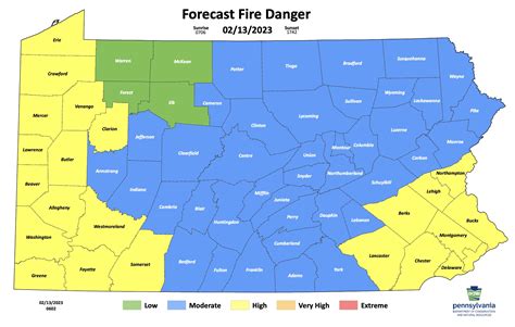 Pa Environment Digest Blog Dcnr Wildfire Danger Map Forecasts High