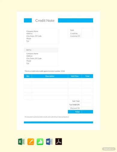 Credit Note Examples To Download