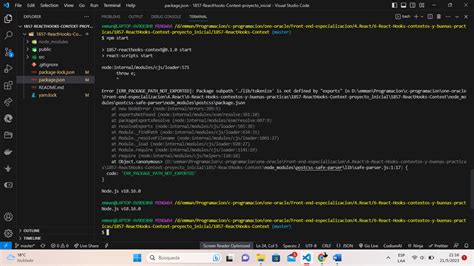 Proyecto Problemas Para Ejecutar Npm Start En El Curso 6 De React React Hooks Contextos Y