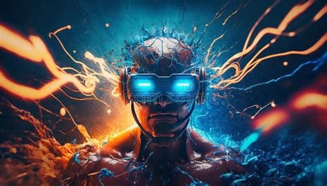 A Robotic Heart With A Creative Explosion Generative Ai Stock