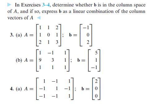Solved In Exercises 34 Determine Whether B Is In The Chegg Com