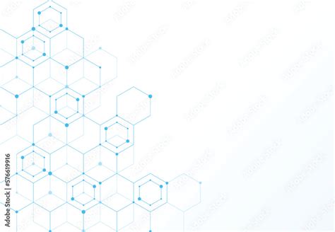 Abstract Hexagonal Molecular Structures In Technology Background And Science Style Medical