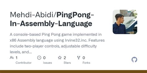 GitHub Mehdi Abidi PingPong In Assembly Language A Console Based Ping Pong Game Implemented