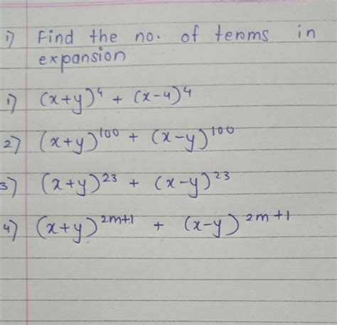 1 Find The No Of Terms In Expansion Filo