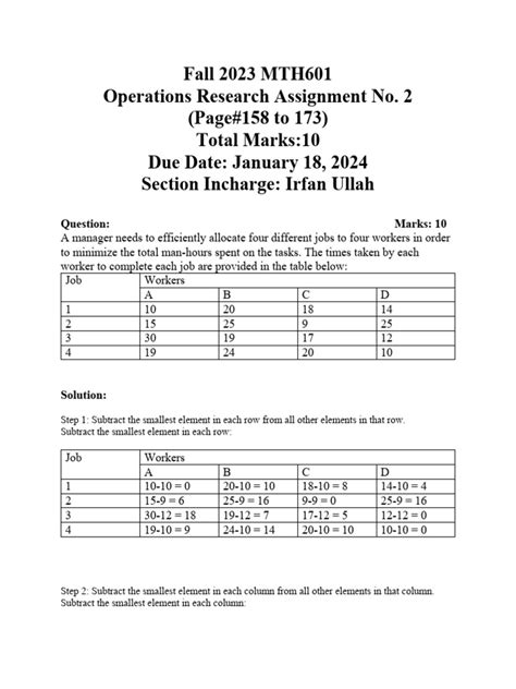 Fall 2023 MTH601 2-Solution | PDF | Applied Mathematics | Algorithms