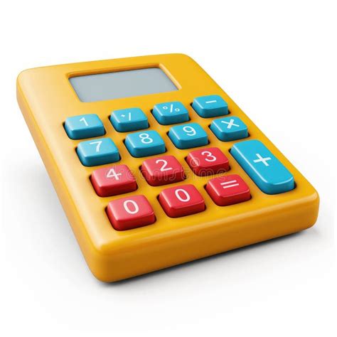 Bright Yellow Calculator With Colorful Buttons For Math Calculations