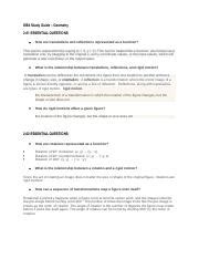 Geometry Module DBA Docx DBA Study Guide Geometry ESSENTIAL QUESTIONS How Are