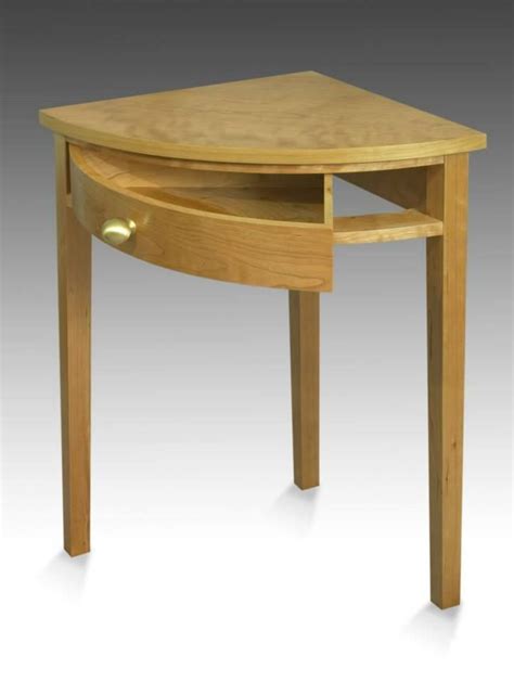 Side Table In Cherry With Pivoting Drawer And Hand Turned Brass Handle