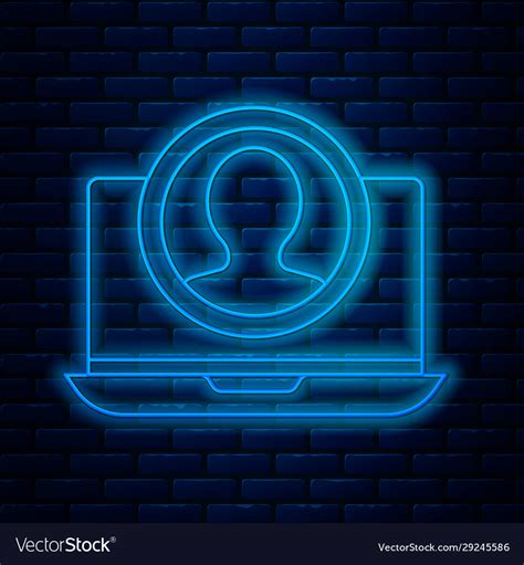 Glowing Neon Line Create Account Screen Icon Vector Image