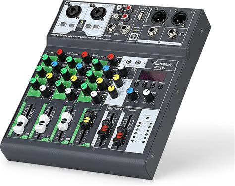 Asmuse Channel Audio Mixer Portable Mini Sound Mixer Console With USB Portable Digital Sound