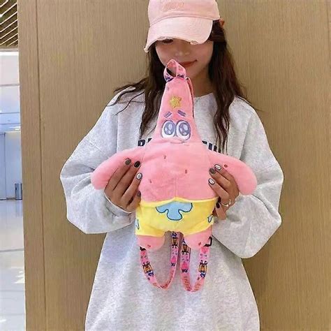 42cm Cute Patrick Star Plush Backpack Kawaii Patrick Star Stuffed Doll