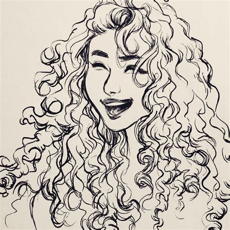 Curly Haired Girl Drawing