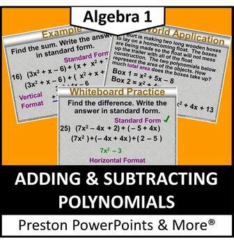 Alg Adding And Subtracting Polynomials In A PowerPoint Presentation