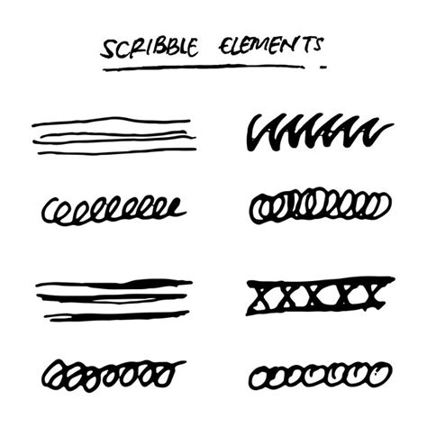 Premium Vector Scribble Hand Drawn Element Collection Set