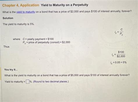Solved Chapter 4 Application Yield To Maturity On A