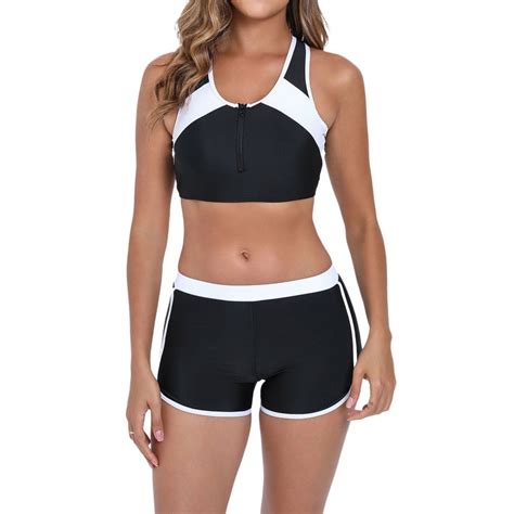 Efsteb Womens High Waisted Bikini Bottoms Women Two Piece Sports Bikini