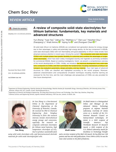 Pdf A Review Of Composite Solid State Electrolytes For Lithium