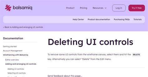 Deleting Ui Controls Balsamiq Documentation