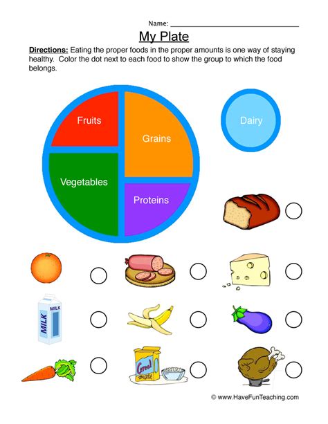 My Plate Sorting Worksheet Have Fun Teaching