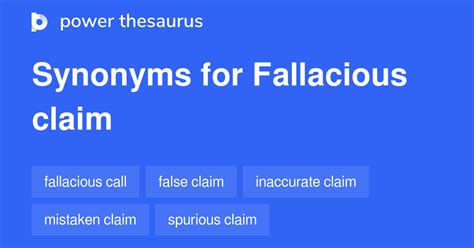 Fallacious Claim Synonyms 12 Words And Phrases For Fallacious Claim