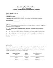 ECET Week ILab Cover Sheet Michael Gonzalez Laboratory Report Cover Sheet DeVry