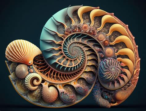 Premium Ai Image Ammonite Fossil Background Created With Generative