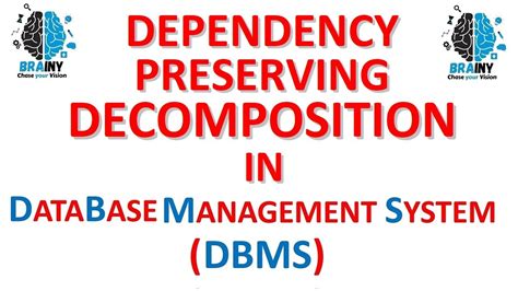 Dependency Preserving Decomposition In Dbms Dependency Preserving