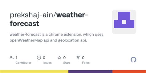 Github Prekshaj Ainweather Forecast Weather Forecast Is A Chrome