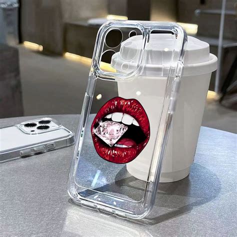 Sexy Girl Red Lips Clear Phone Case For Iphone Pro Max Soft Space Case Shopee Malaysia
