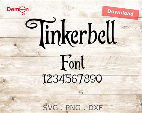 Tinkerbell Font Svg Png Dxf Alphabet Clipart For Cricut Cameo Etsy