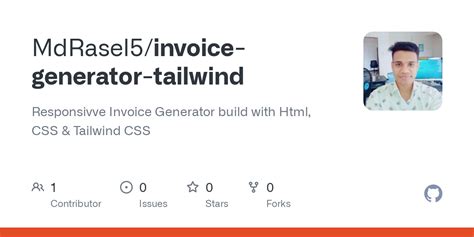 GitHub MdRasel Invoice Generator Tailwind Responsivve Invoice Generator Build With Html CSS