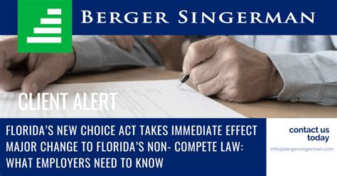 Client Alert Floridas New Choice Act Takes Immediate Effect Attorneys Berger Singerman Llp