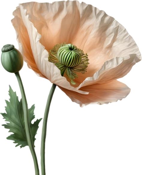 A Poppy In Hyperrealistic Cartoon Style Premium AI Generated PSD