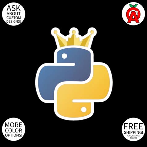 Python Programming Crown Vinyl Sticker Bubble Free Kings Crown Gift For Programmers Etsy