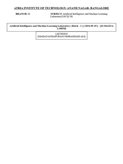 Artificial Intelligence And Machine Learning Laboratory 18csl76 Pdf