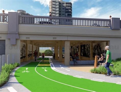 Pedestrian And Cycle Underpass Story Bridge Kangaroo Point Brisbane Suburbs Brisbane City