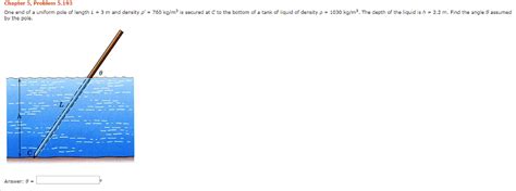 Solved Chapter 5 Problem 5 193 One End Of A Uniform Pole Of Chegg Com