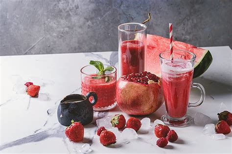食品、 スムージー、 ベリー、 ドリンク、 フルーツ、 ザクロ、 静物、 イチゴ、 Hdデスクトップの壁紙 Wallpaperbetter