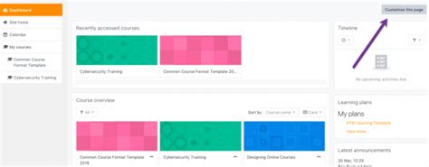 moodle 3 6 dashboard basics customizing the dashboard up moodle guides