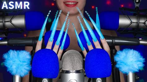 ASMR Mic Scratching with the World's LONGEST Nails & 9 Mics 🎤 No Talking for Sleep 💙 4K - YouTube