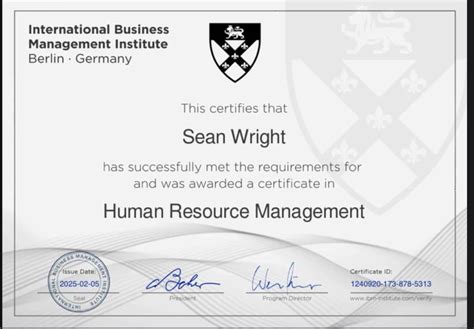 Another Certificate Completed Sean Wright