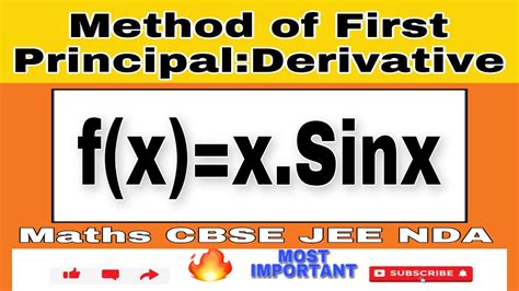 If f(x)=xSinx then find derivative by Using First Principal Method 11th Ch-13 Maths CBSE JEE NDA ...