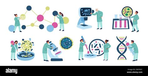 Scientists Are Conducting Experiments Laboratory Work Different Branches Of Science Tiny