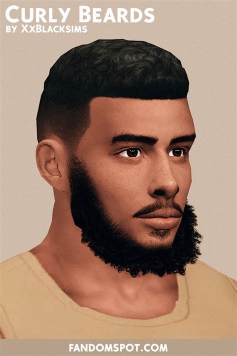 Curly Beards By Xxblacksims Ts4 Cc Sims 4 Hair Male Sims 4 Black