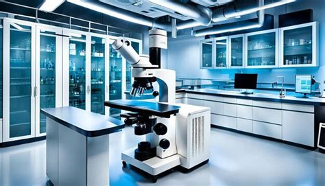 Laboratory Equipped With Microscope In Biotechnology Center Premium Ai Generated Image